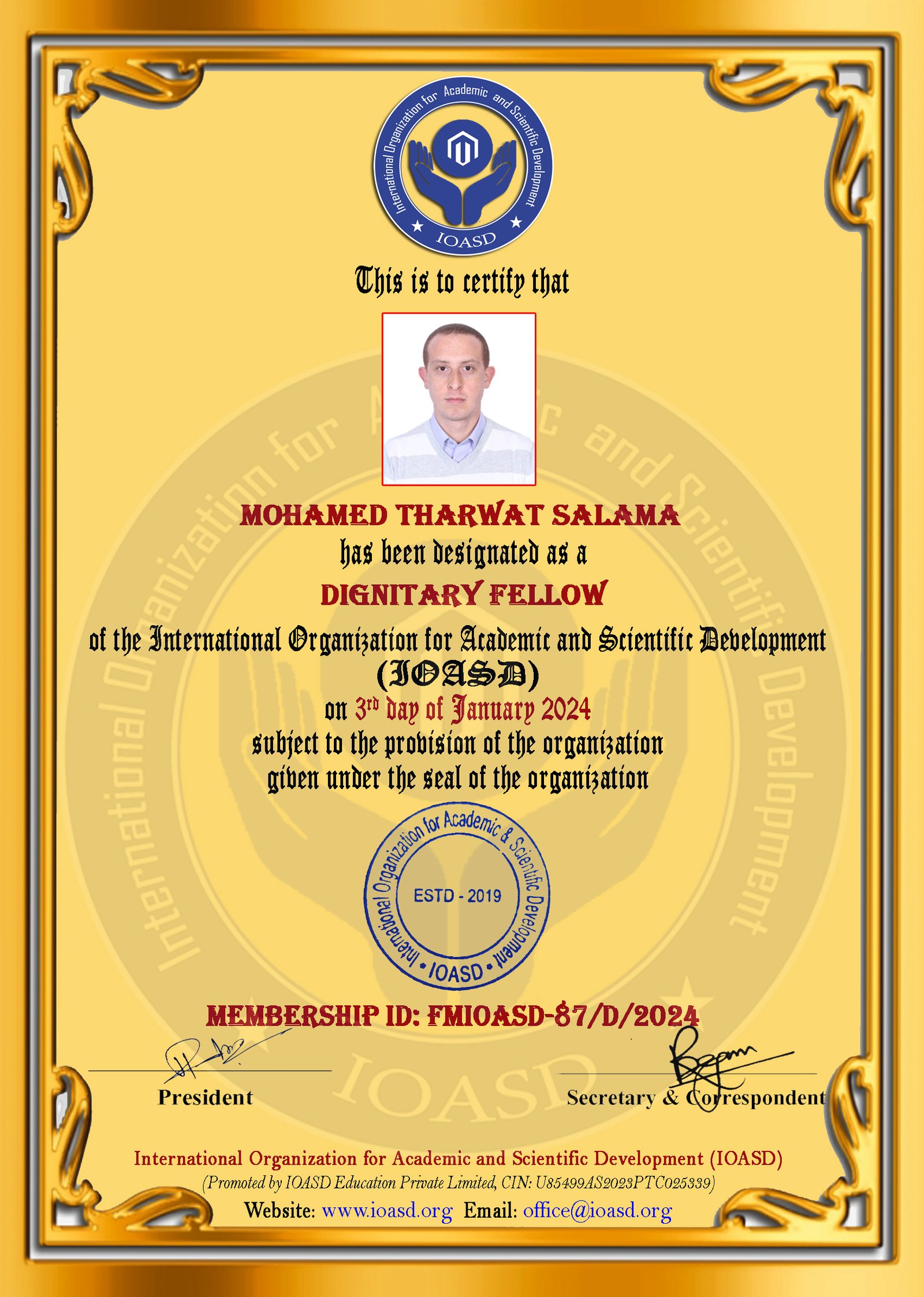 Dignitary Fellows – International Organization for Academic and ...