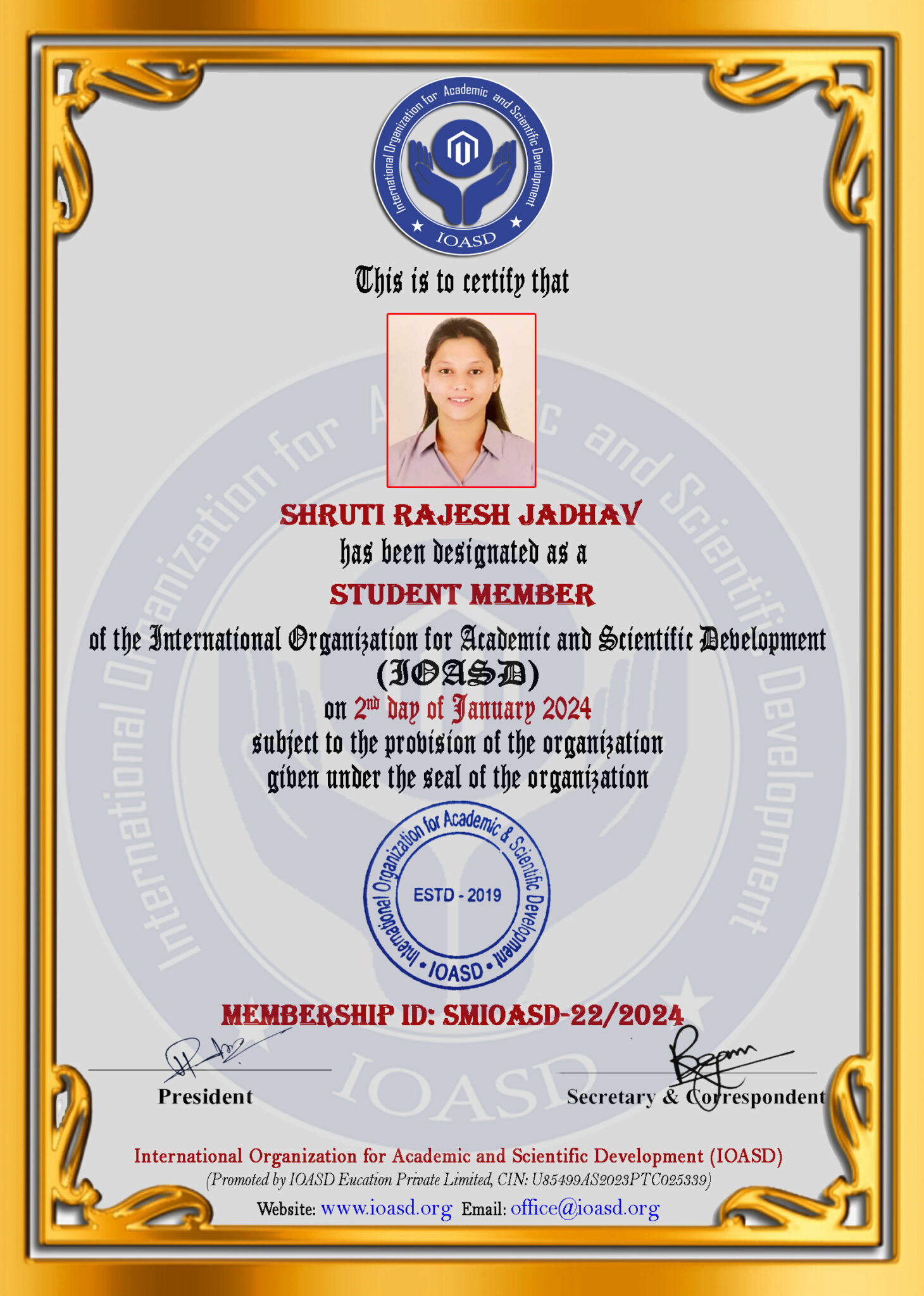 Student Members – International Organization for Academic and ...